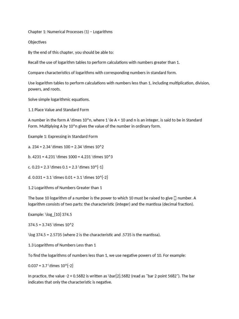 Logarithm | PDF | Logarithm | Mathematics
