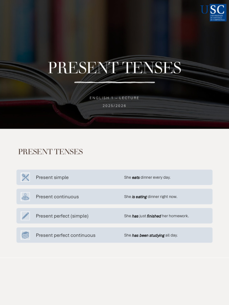 1. Theory (Present Tenses) (1) | PDF | Grammatical Tense | Syntax