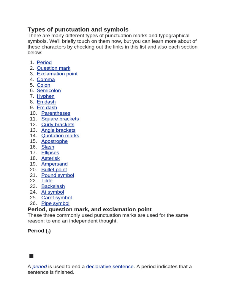 Punctuation Marks and Their Uses | PDF | Bracket | Punctuation