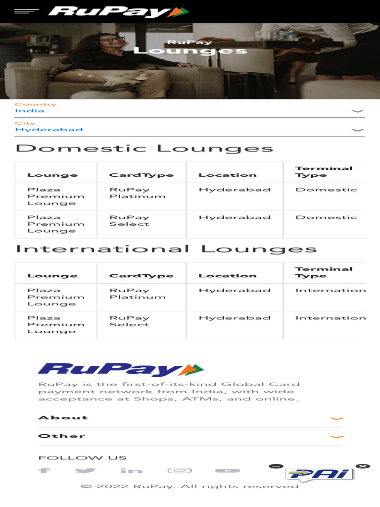 RuPay Lounges | PDF