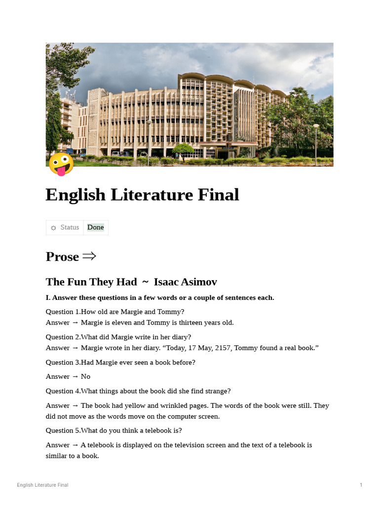 English Literature Final Exam Questions | PDF | Mount Everest | Albert ...