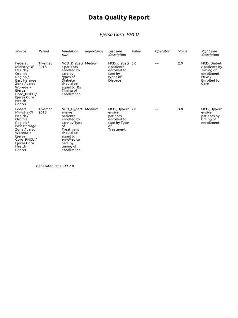 Data Quality Report (1) | PDF