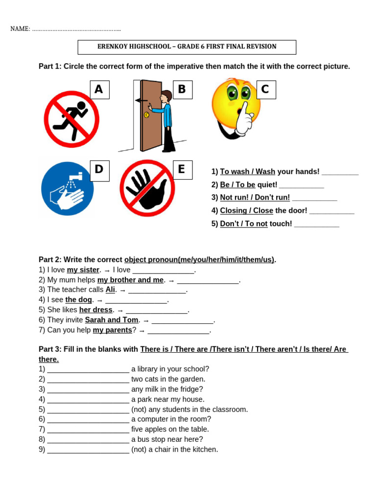Grade 6 Grammar Revision | PDF | Linguistic Morphology | Grammar