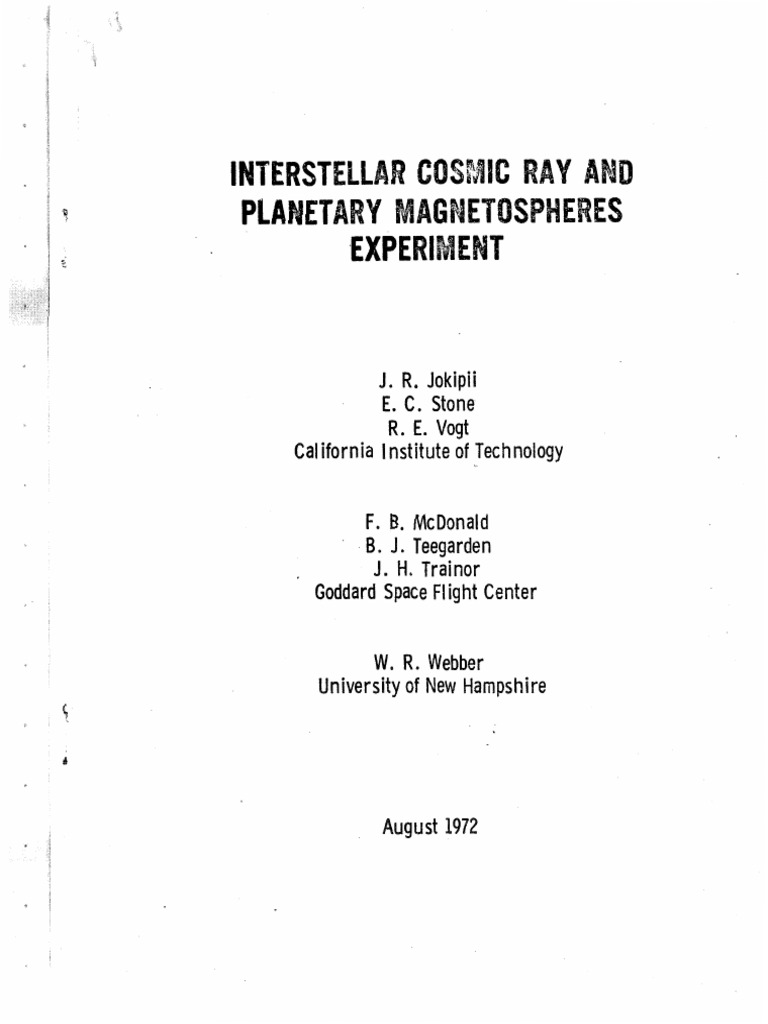 CR Plan Magnetosphere Exp | PDF | Astronomy | Physical Sciences