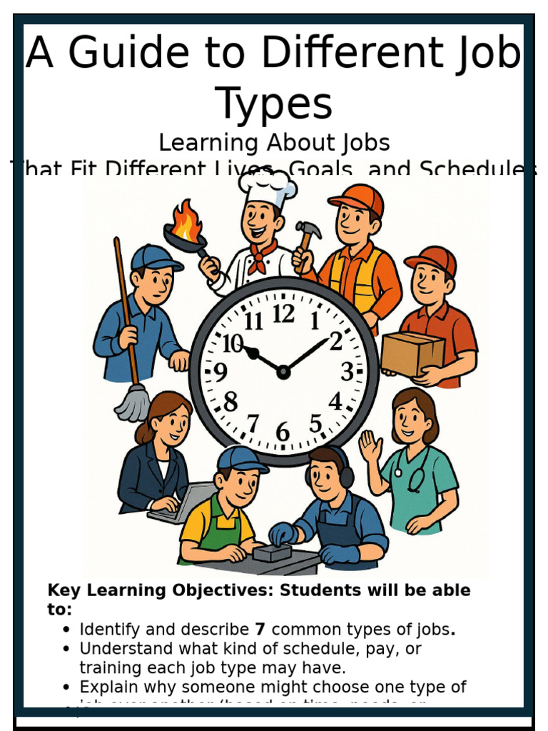 Word Doc Different Types of Jobs Lesson and Worksheets | PDF ...