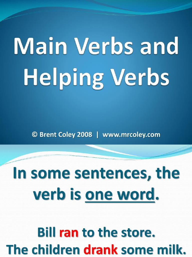 Main and Helping Verbs | PDF