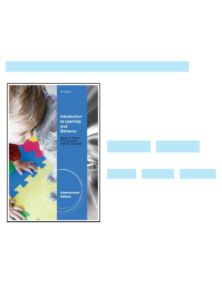 Introduction to Learning and Behavior 4th Kindle & PDF Formats | PDF
