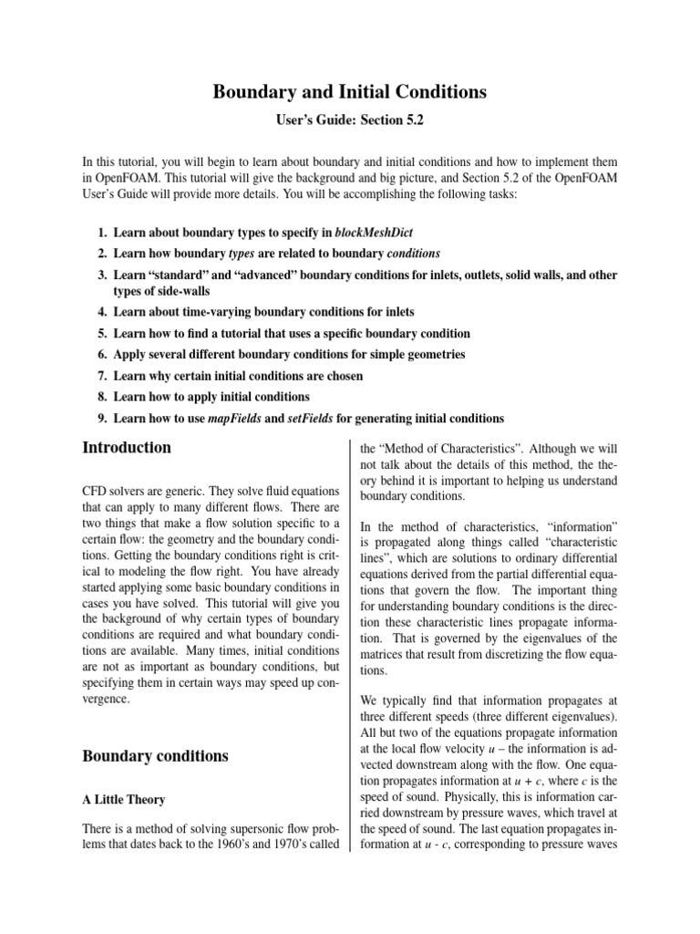 OpenFOAM Boundary Conditions Guide | PDF | Heat | Turbulence