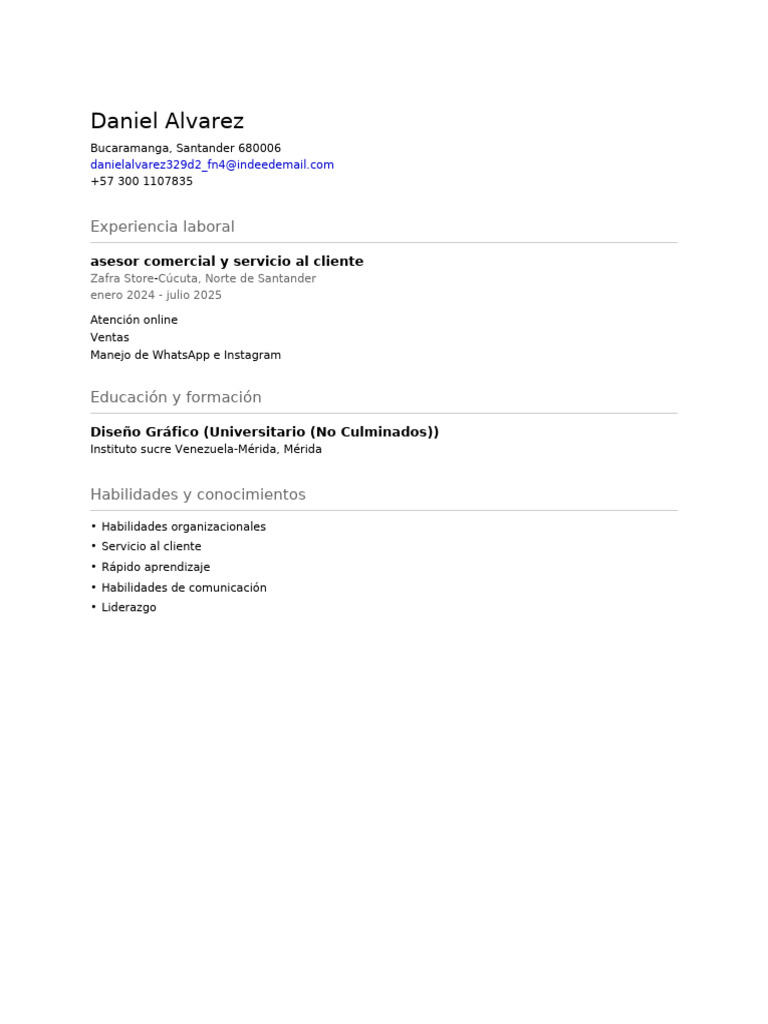 CV Daniel Alvarez | PDF