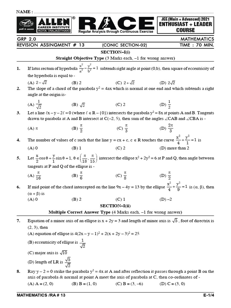 13_ra_conic_section_02_grp_2.0_eng_1625039229 | PDF | Ellipse | Manifold