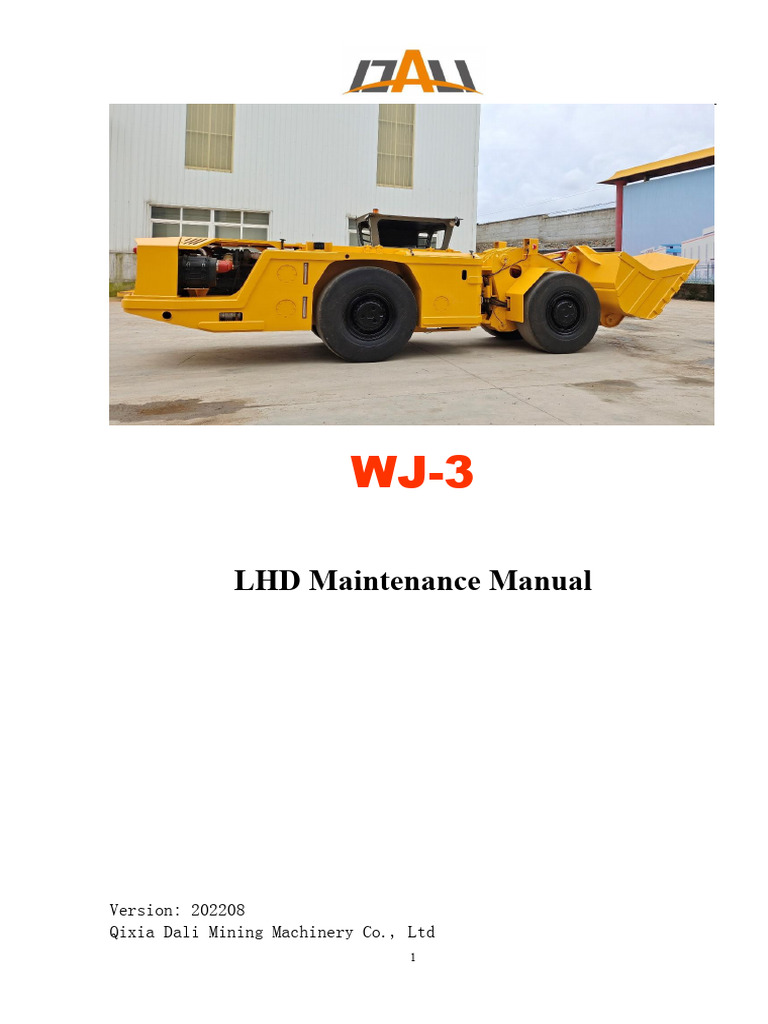 WJ-3 LHD Maintenance Manual Guide | PDF | Pump | Motor Oil