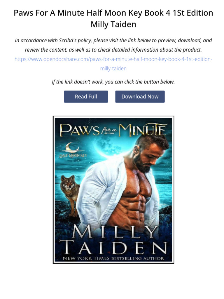 Paws for a Minute Half Moon Key Book 4 1st Edition Milly Taiden | PDF