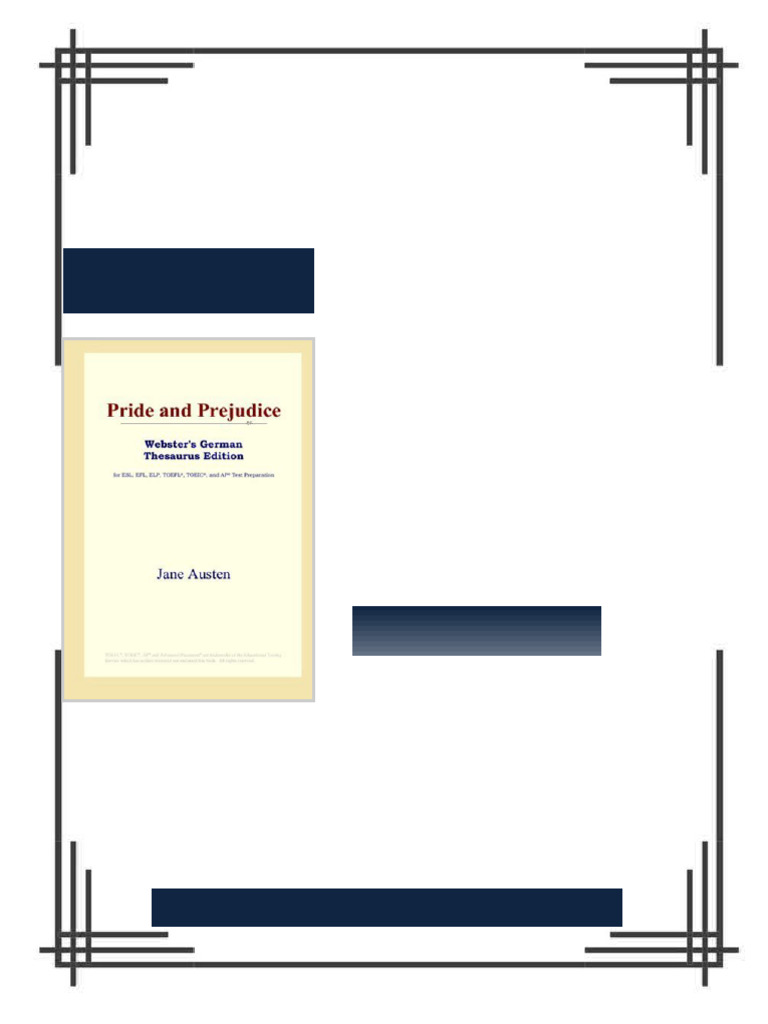 Pride and Prejudice Webster s German Thesaurus Edition Jane Austen ...