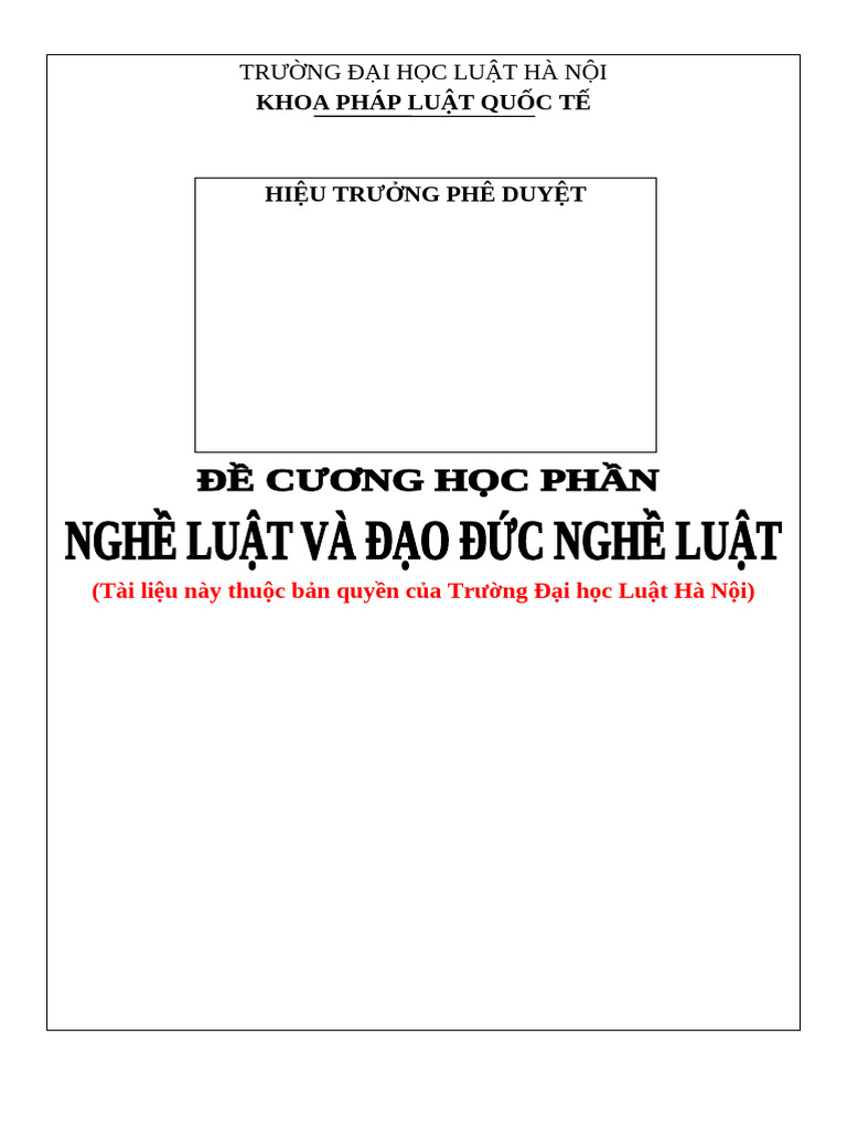 Nghề Luật Và Đạo Đức Nghề Luật_2TC_K50LUAT | PDF