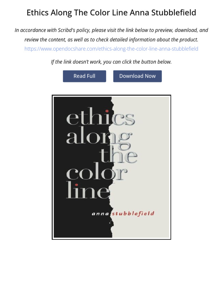 Ethics Along The Color Line Anna Stubblefield | PDF | Race (Human ...