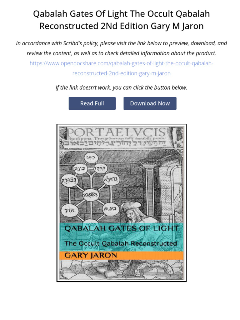 Qabalah Gates of Light The Occult Qabalah Reconstructed 2nd Edition ...