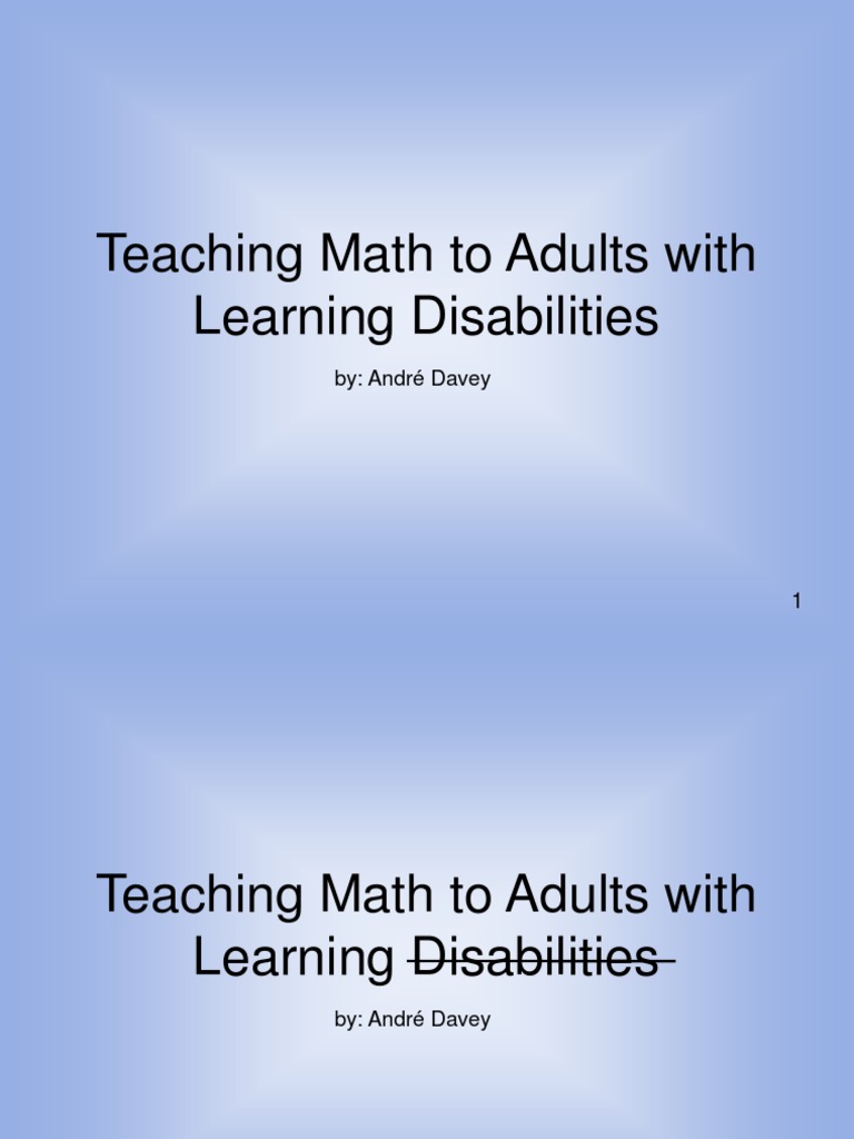 Teaching Adults With MLD | PDF | Learning Disability | Working Memory