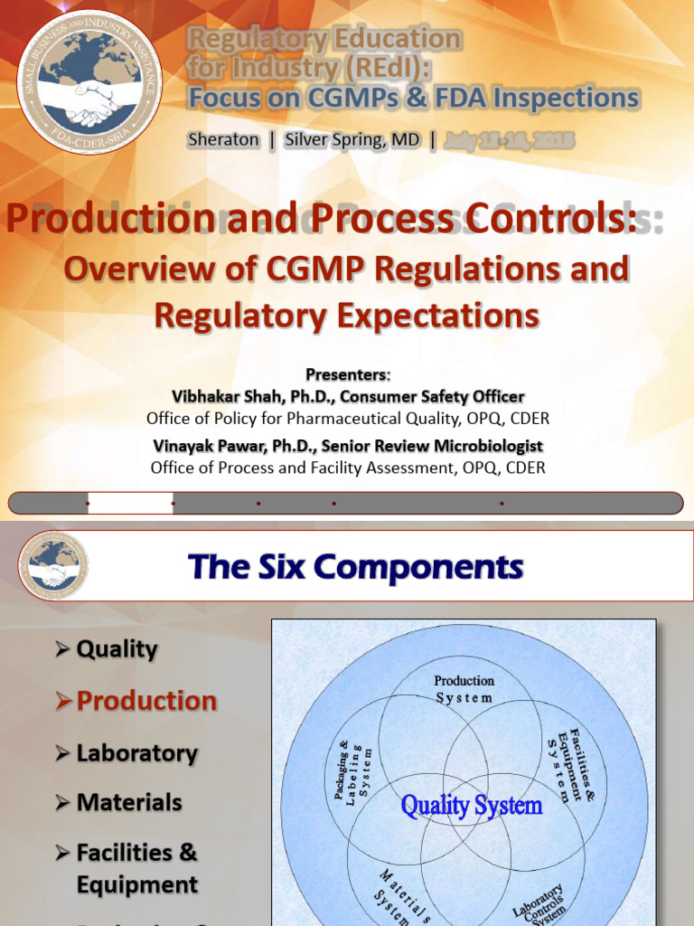 Production and Process Controls_ CGMP Regulation Overvew | PDF ...