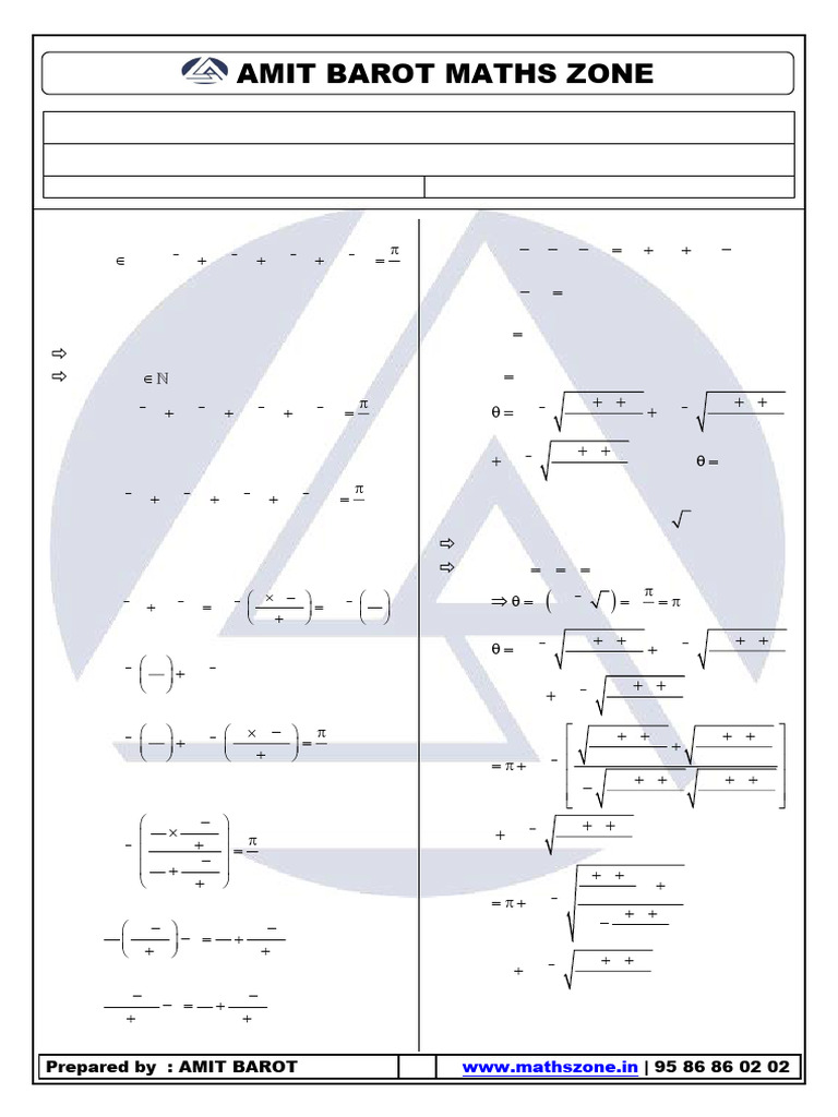 Sol Jee Worksheet Inverse Trigo-Answer. | PDF | Trigonometric Functions ...
