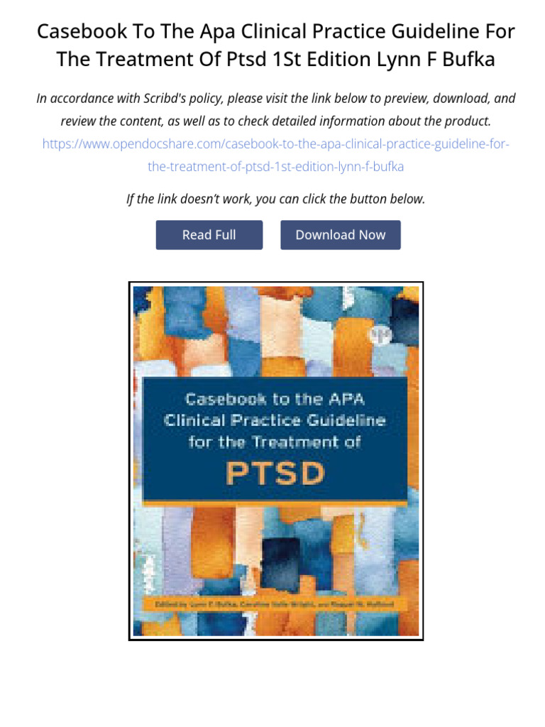 Casebook To The Apa Clinical Practice Guideline For The Treatment Of ...