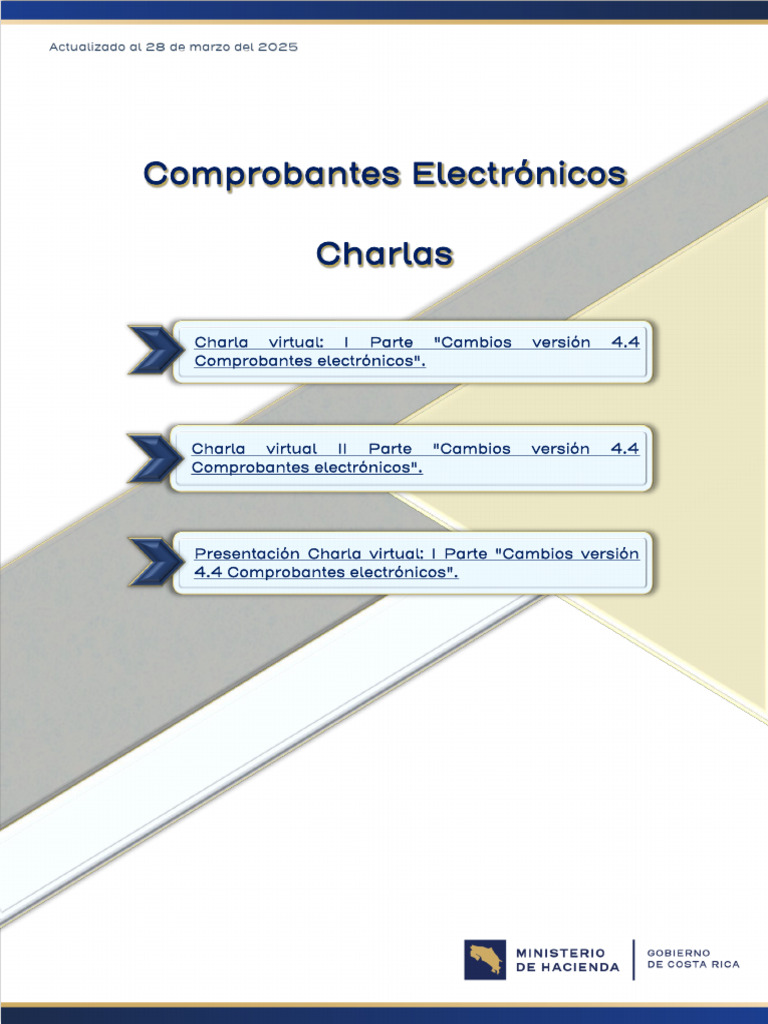 Charla Virtual: I Parte "Cambios Versión 4.4 Comprobantes Electrónicos ...