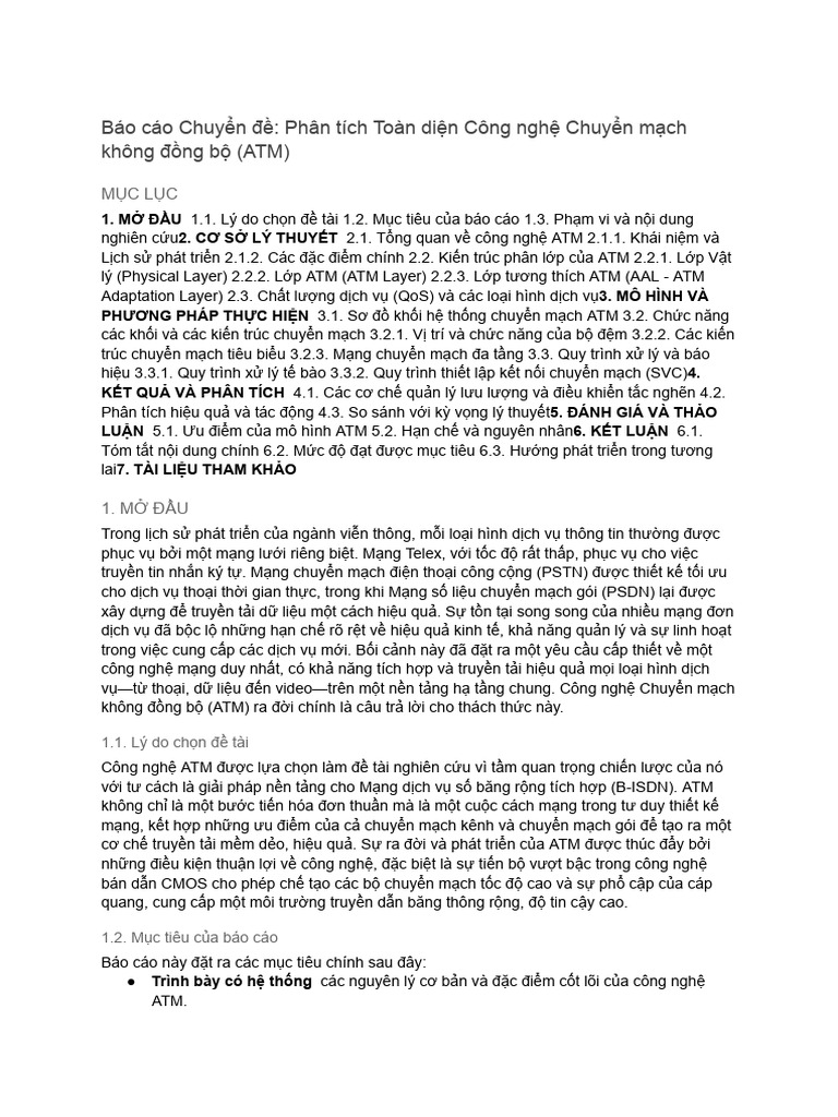 Báo Cáo Chuyển Đề_ Phân Tích Toàn Diện Công Nghệ Chuyển Mạch Không Đồng ...