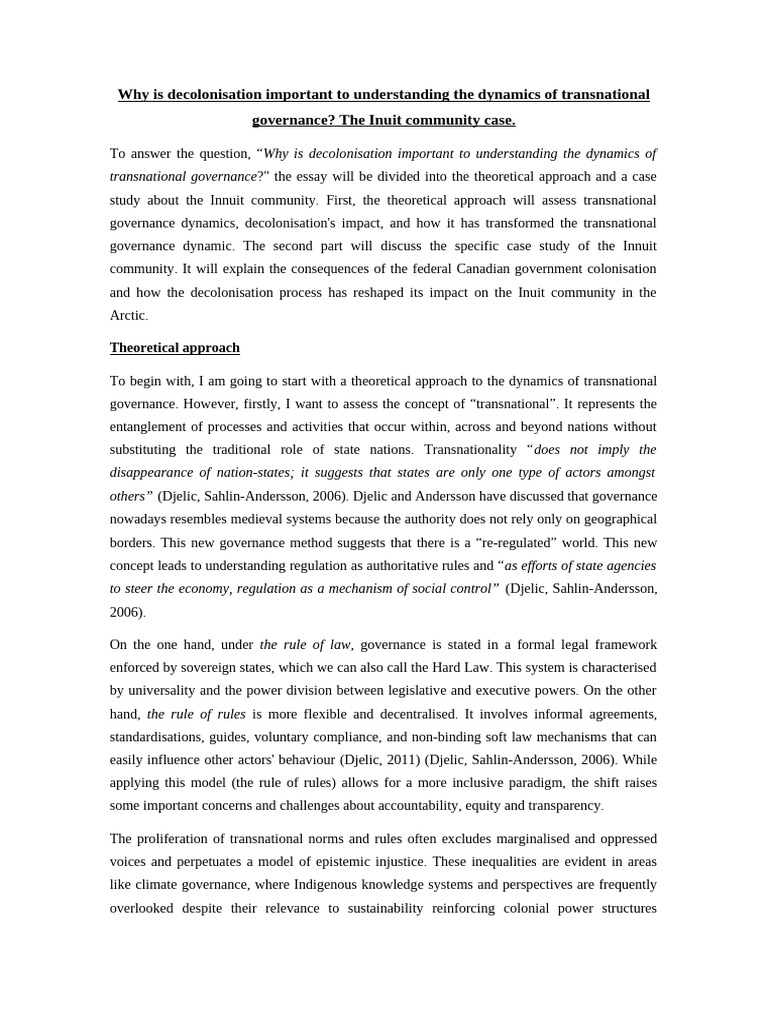DECOLONIZATION | PDF | Governance | Inuit