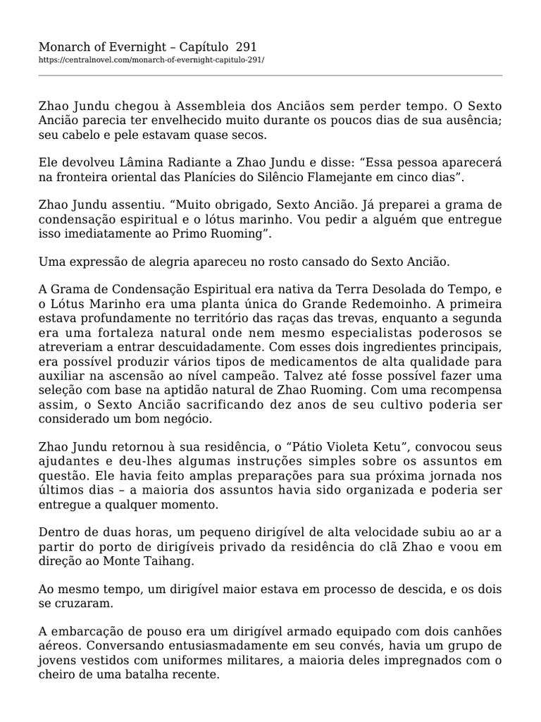 Monarch of Evernight Capitulo 291 Centralnovel.com | PDF | Vampiros | Tempo