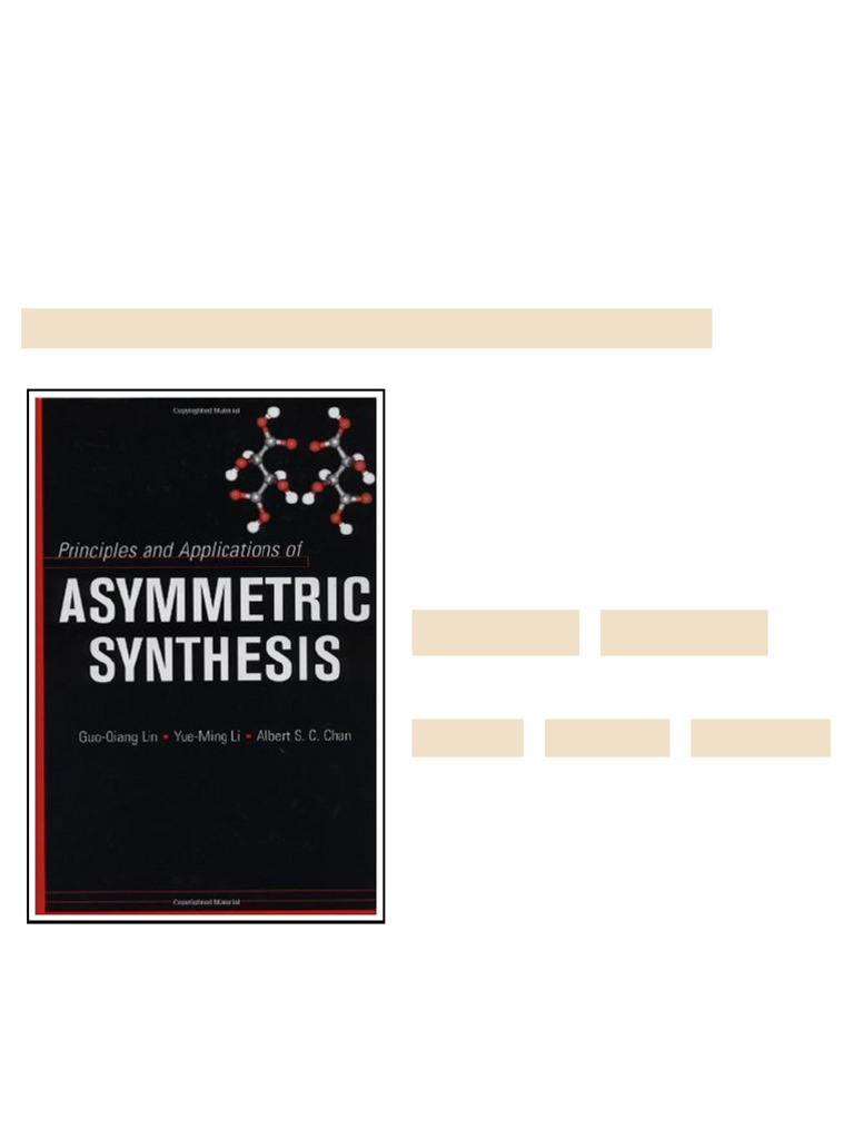 Principles and Applications of Asymmetric Synthesis 1st Edition Guo ...