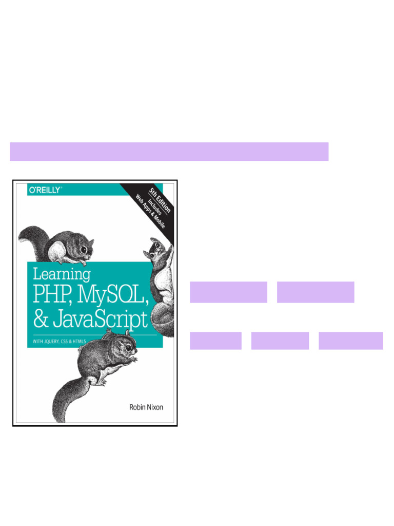 Learning PHP MySQL & JavaScript With jQuery CSS & HTML5 5th Robin Nixon Full Access | PDF ...