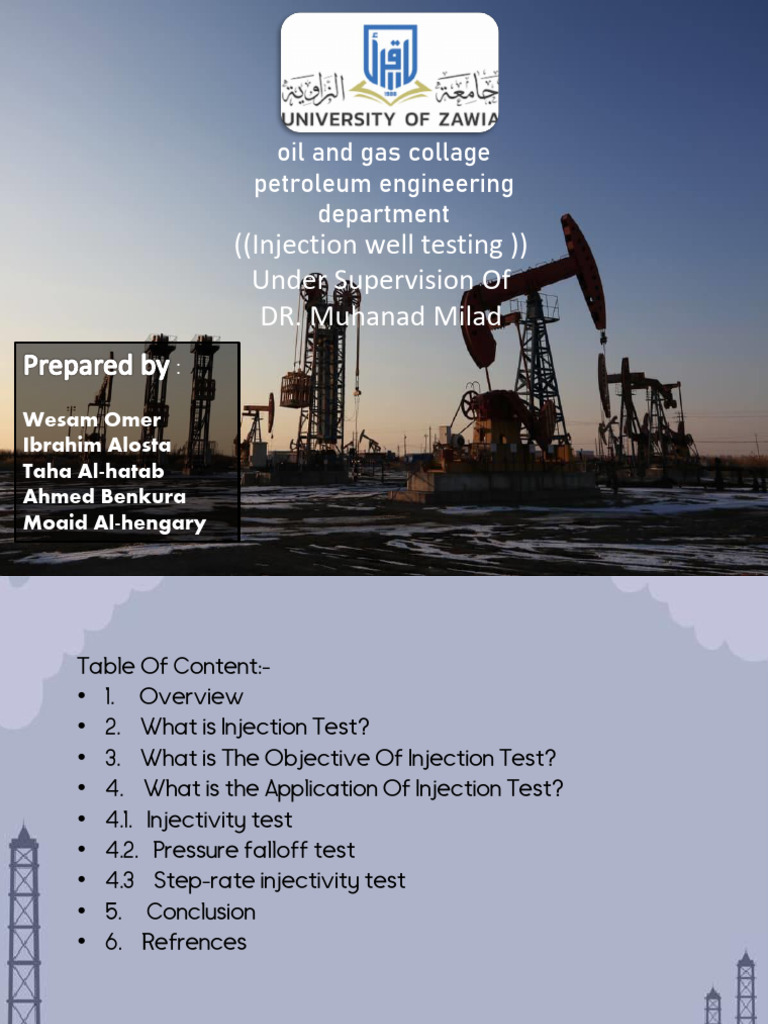 Injection Test by Ahmed&Taha&Moaid&Wesam&Ibrahim | PDF | Petroleum ...