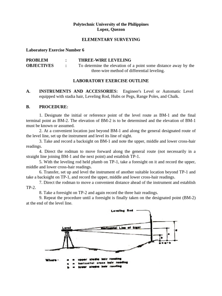 Lab 6 Three Wire Leveling | PDF