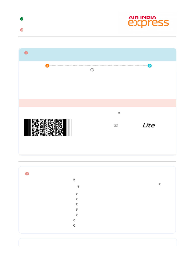 Air India Express Booking Confirmation | PDF | Aviation