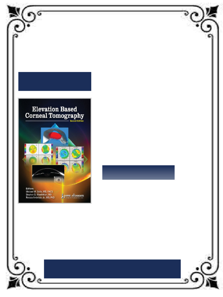 Elevation Based Corneal Tomography 2nd Edition By Michael W. Belin ...