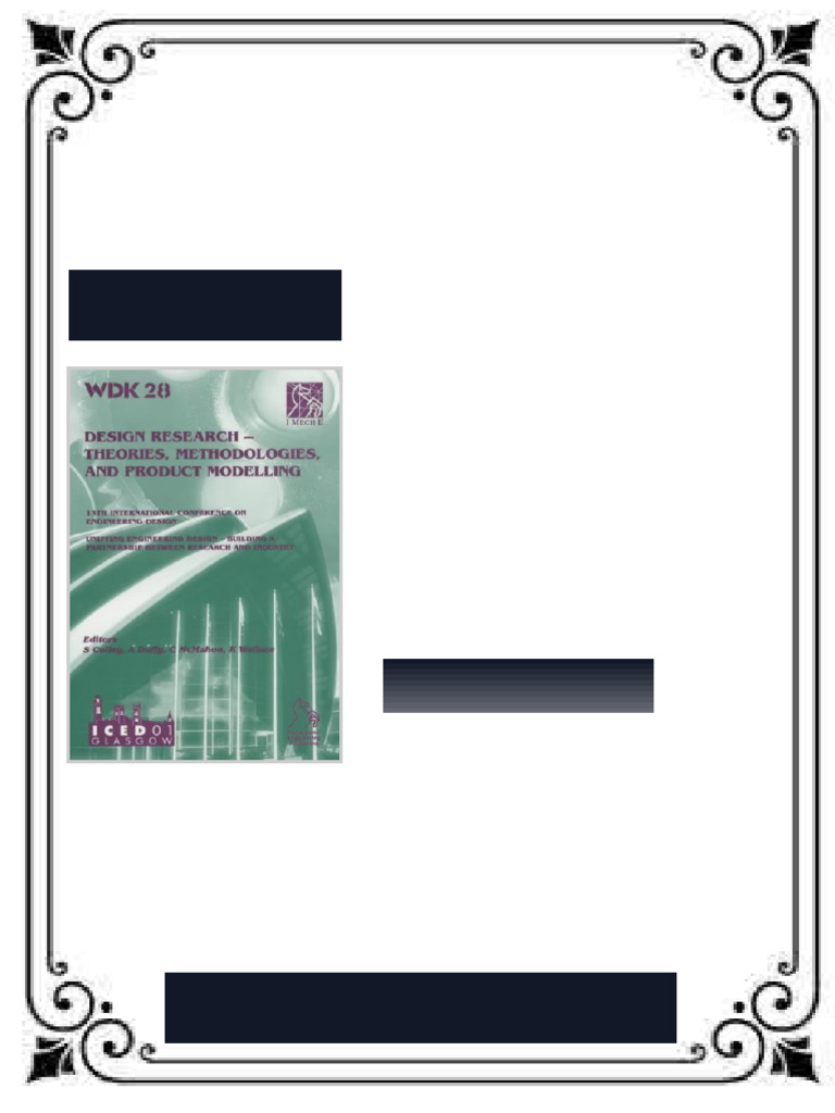 Design Research Theories Methodologies and Product Modelling Iced v 1 ...