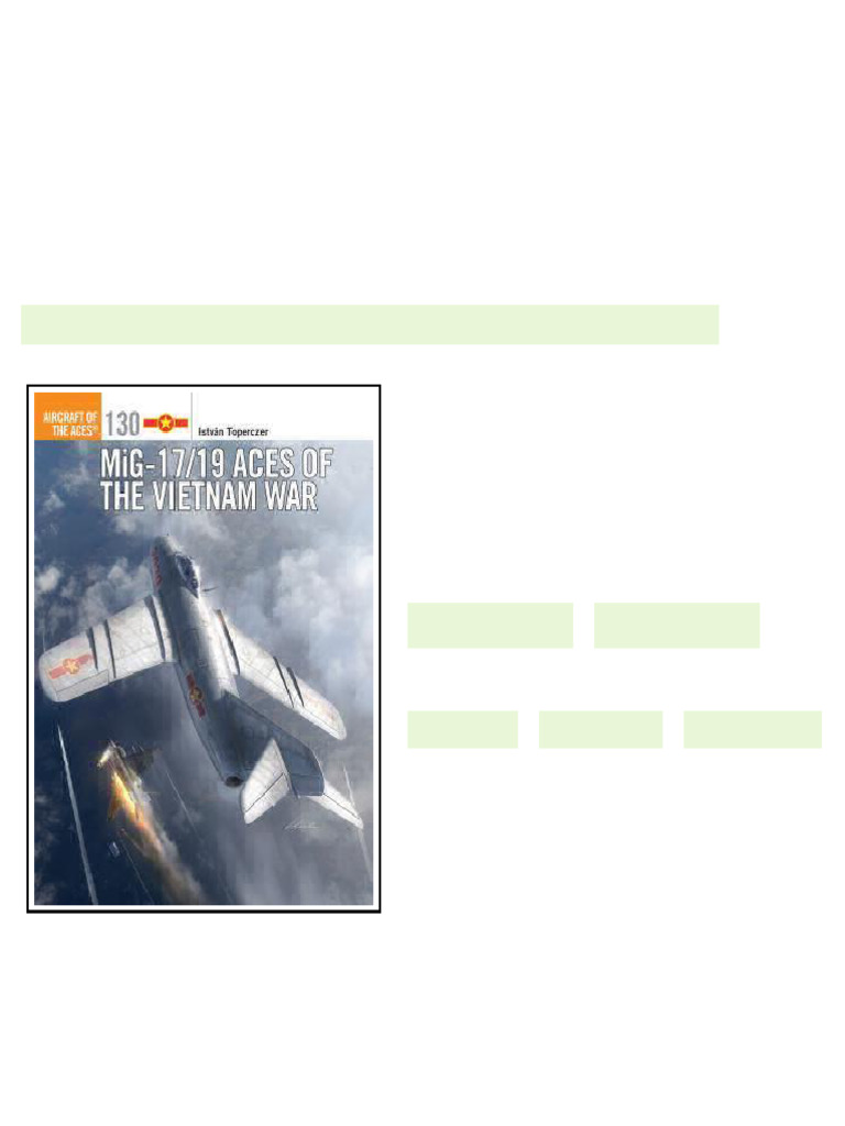 MiG 17 19 Aces of the Vietnam War 1st Edition Istvan Toperczer digital ...