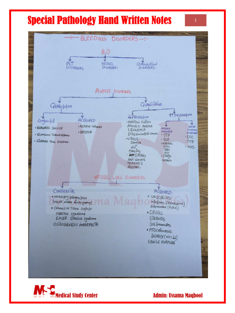 Special Pathology Hand Made Notes | PDF | Pathology | Medicine