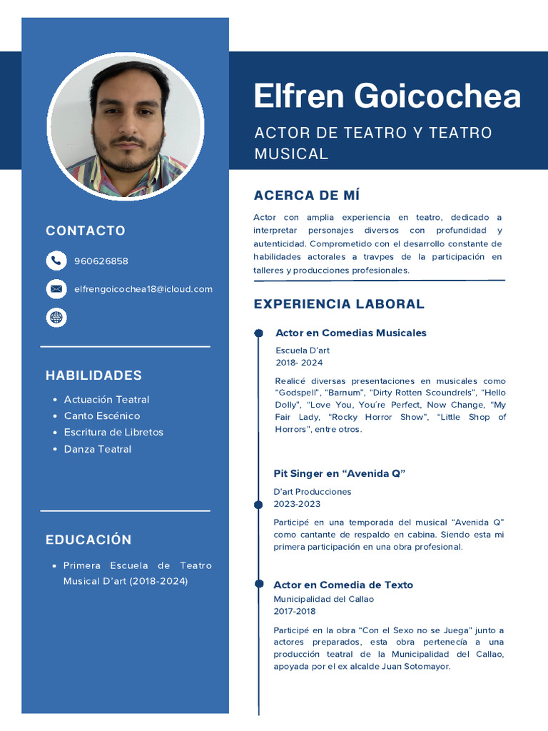 CV Actoral - Elfren | PDF