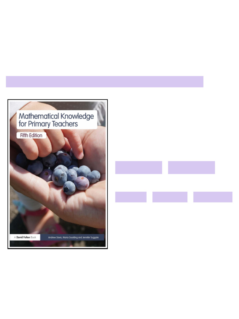 Mathematical Knowledge for Primary Teachers digital download | PDF