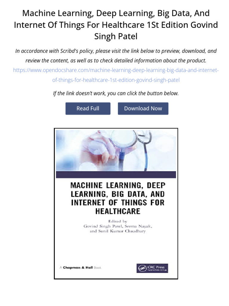 Machine Learning, Deep Learning, Big Data, and Internet of Things for Healthcare 1st Edition ...