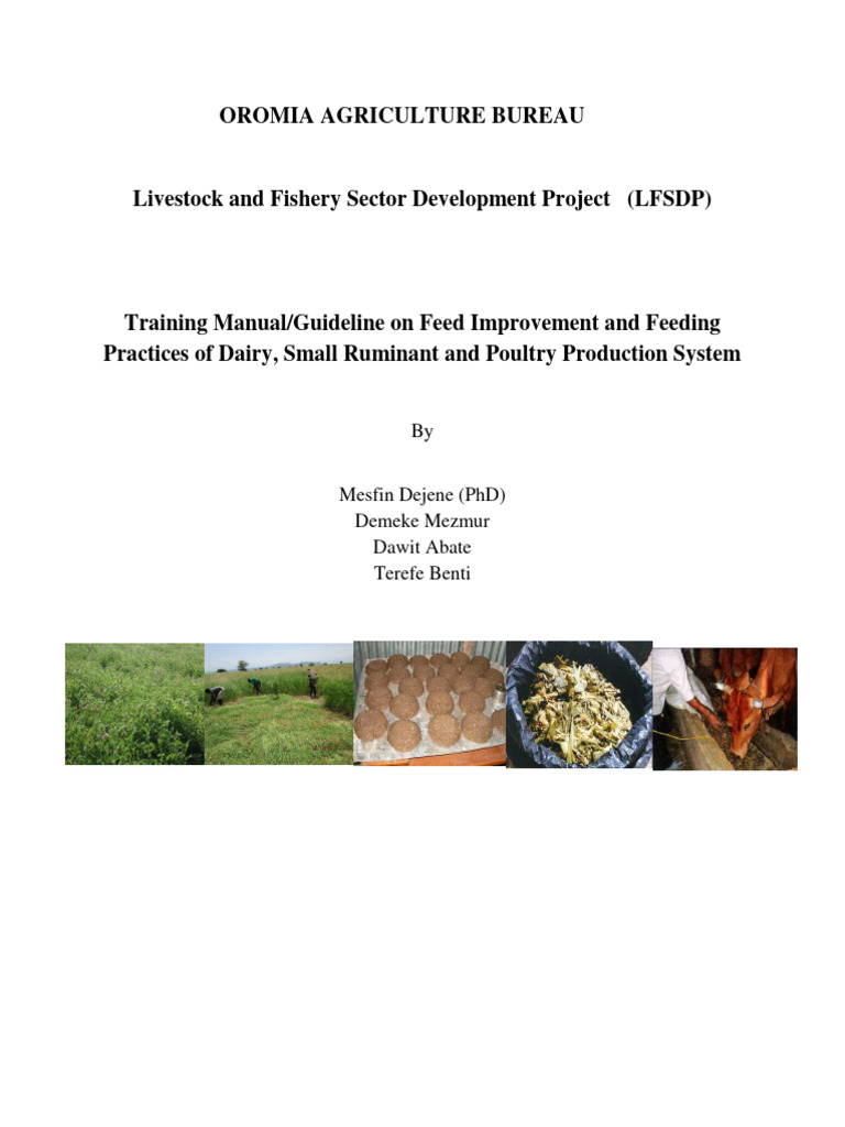 Feed Improvement Training Manual for Livestock | PDF | Grazing | Cereals