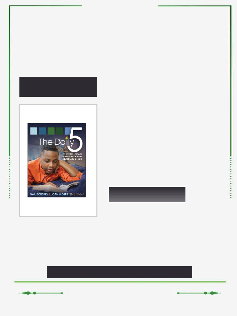 The Daily Five Fostering Literacy Independence in the Elementary Grades ...