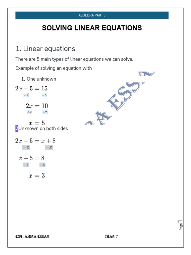 14. Algebra Part 5 | PDF