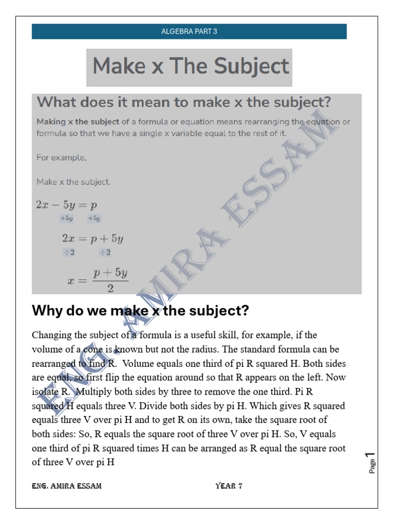 12. Algebra Part 3 | PDF | Algebra | Pi