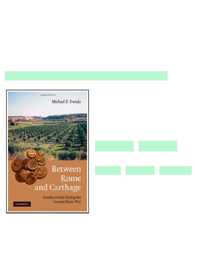 Between Rome and Carthage Southern Italy during the Second Punic War ...