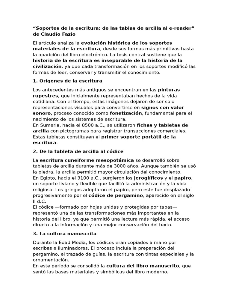 Evolución de los Soportes de Escritura | PDF | Libros | Imprenta