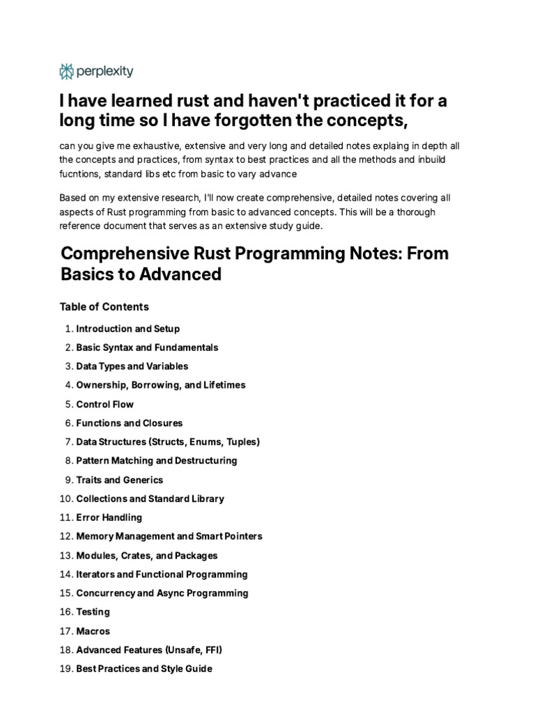 I Have Learned Rust and Haven't Practiced It for A | PDF | Computer ...