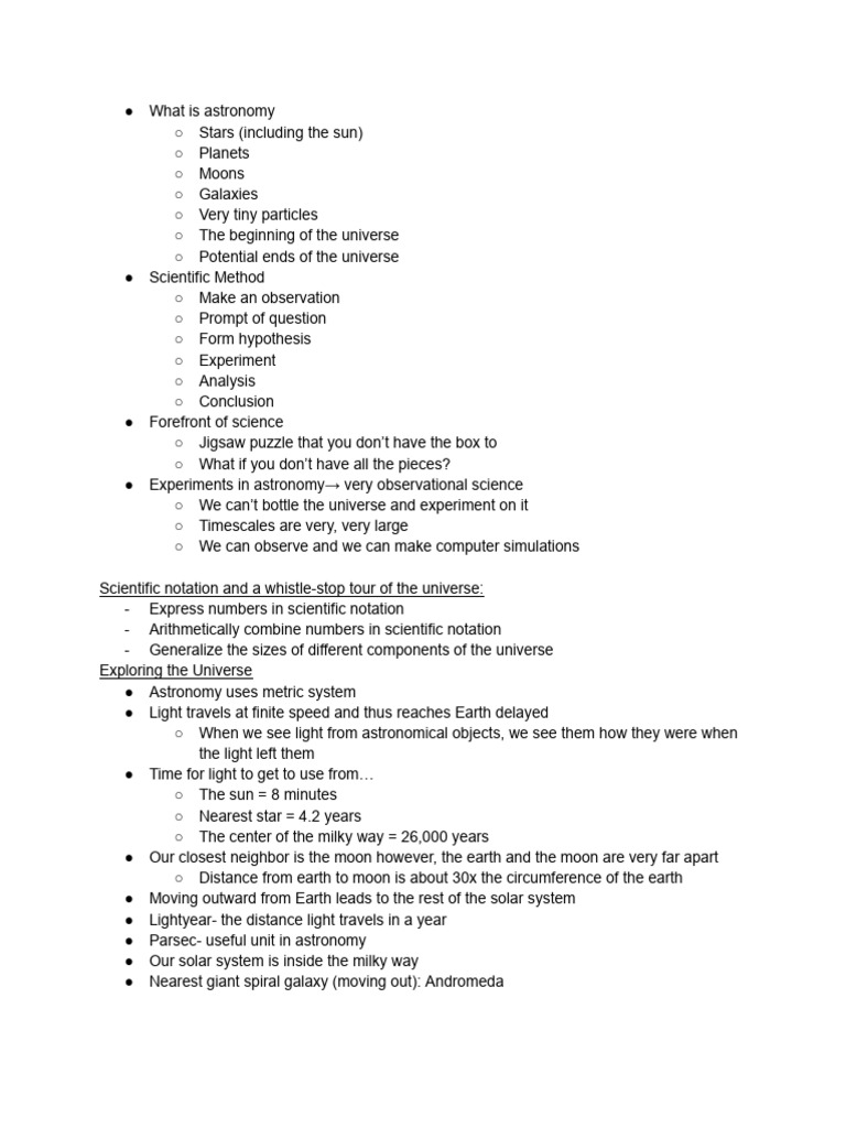 Astronomy Section 1 notes | PDF | Minute And Second Of Arc | Astronomy