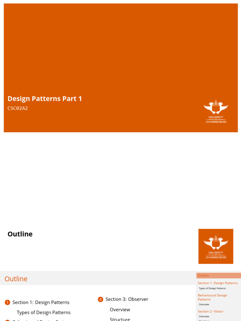 ACSSE CSC2A 2022 Lecture11 Design Patterns Part I | PDF | Class ...