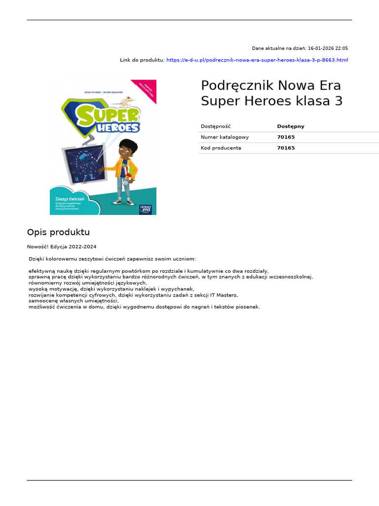 Podrecznik Nowa Era Super Heroes Klasa 3 | PDF